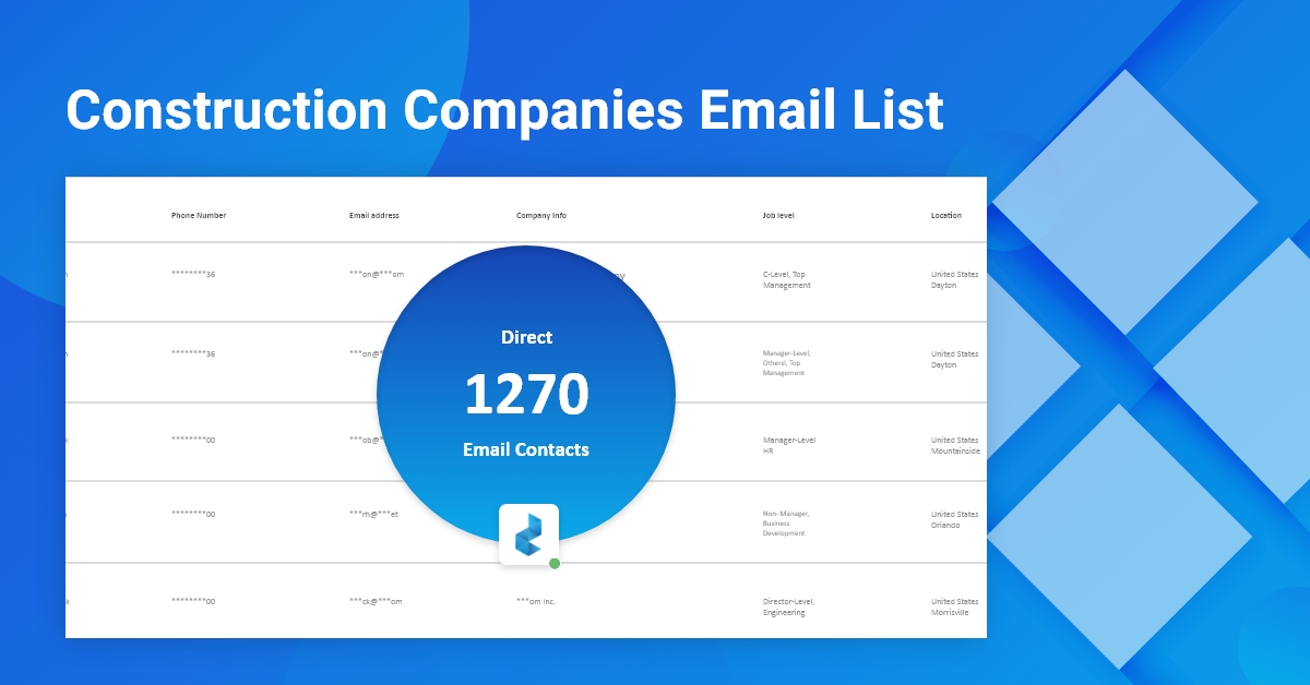 Top Construction Companies Email List USA | Verified Database